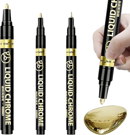 QttvbTna 3 Pcs Metallic Chrome Silver Markers, Waterproof Mirror ...