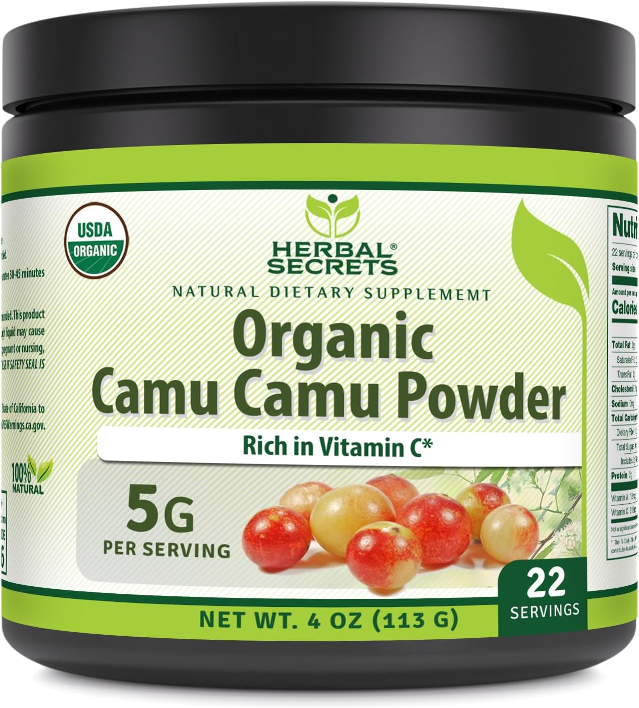 Amazon.com: Herbal Secrets Camu Camu Powder Supplement | 4 Oz 113 Grams ...