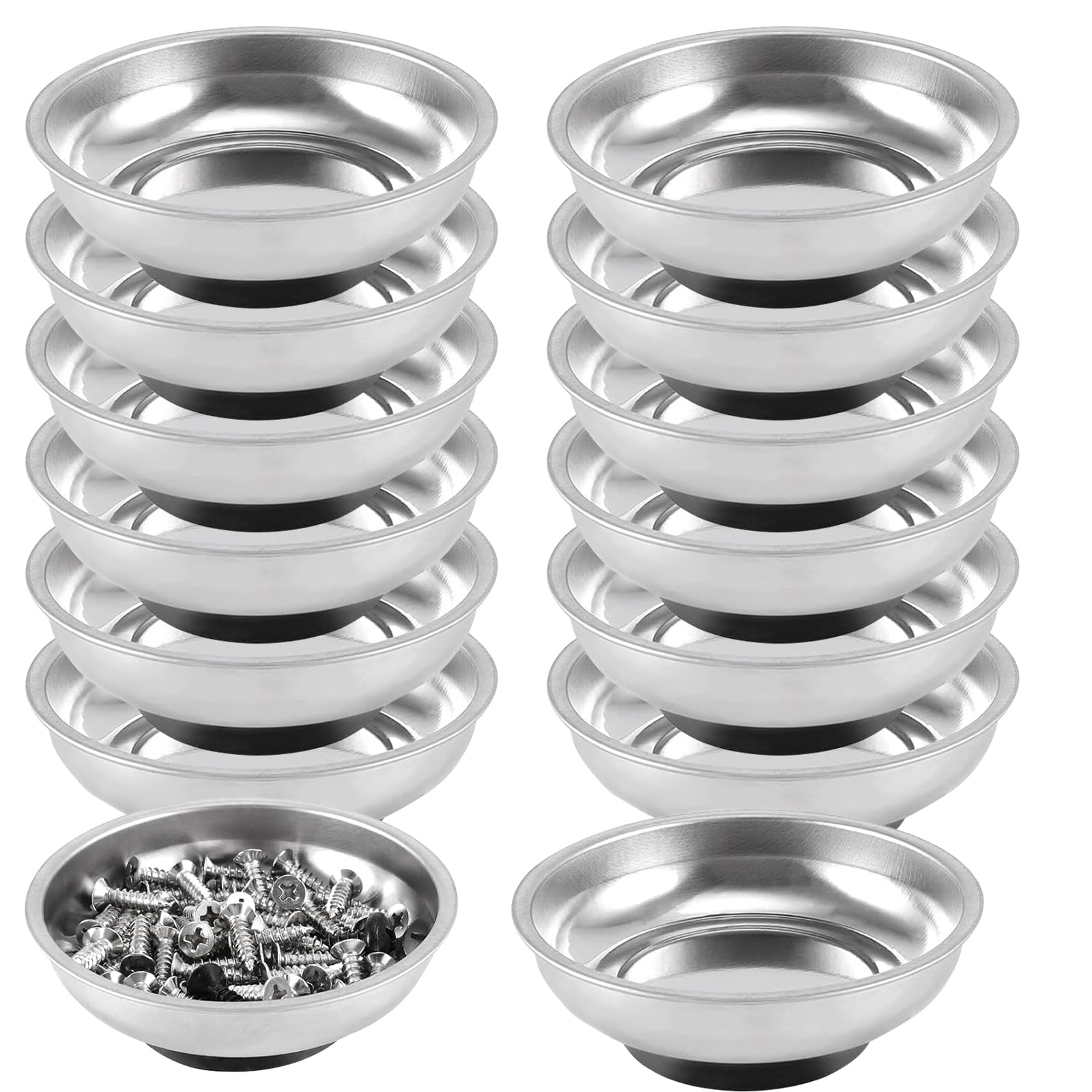 Snapklik.com : 15 Packs 3 Inches Magnetic Tray, Stainless Steel ...