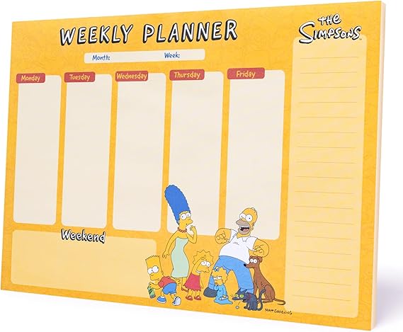 Grupo Erik Weekly Planner A4 - The Simpsons Gifts Under 10 Pounds ...