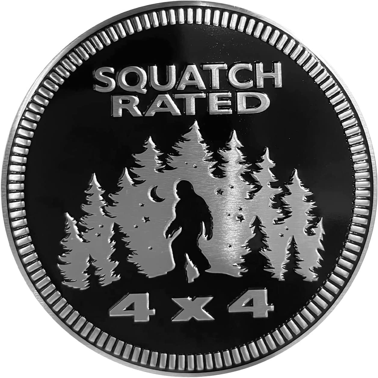 Squatch Rated Badge Rated Car Emblem, 4 x 4 Metal Automotive Bigfoot Badge 3D Metal Car Badges ...