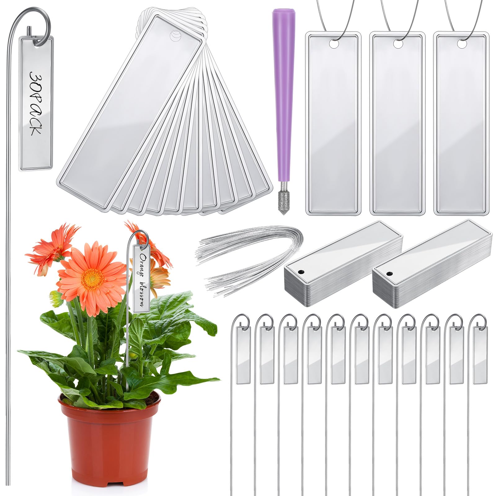 Snapklik.com : 50 Pcs Aluminum Plant Tags Metal Plant Labels