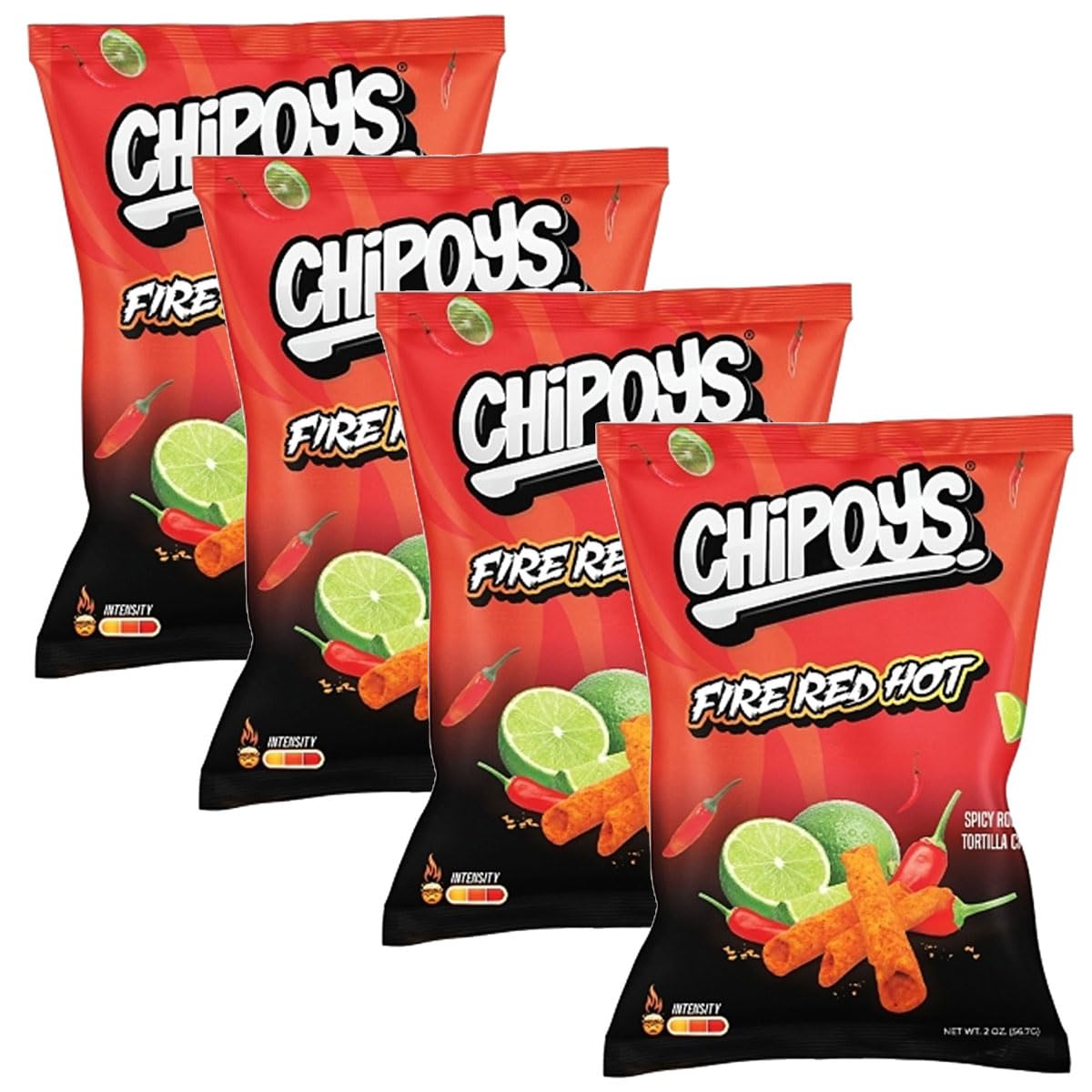Amazon.com: Chipoys Rolled Corn Chips, Fire Red Hot, 2 oz - Palatize ...