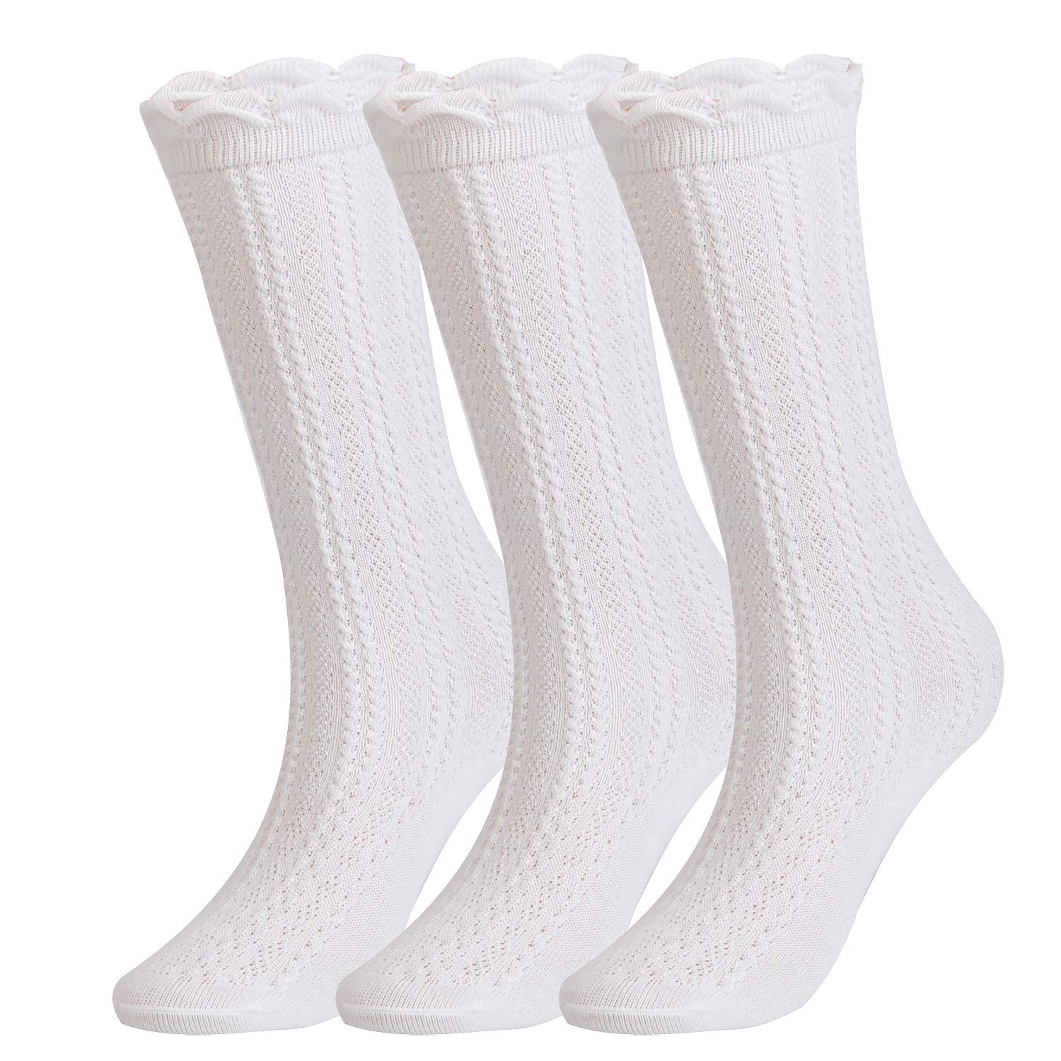 Snapklik.com : EPEIUS 3 Pairs Little Girls Cotton Uniform Knee High ...