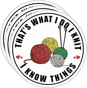 Amazon.com: Knitting Lover Sticker Pack 3pcs 3x3" That's What I Do I ...