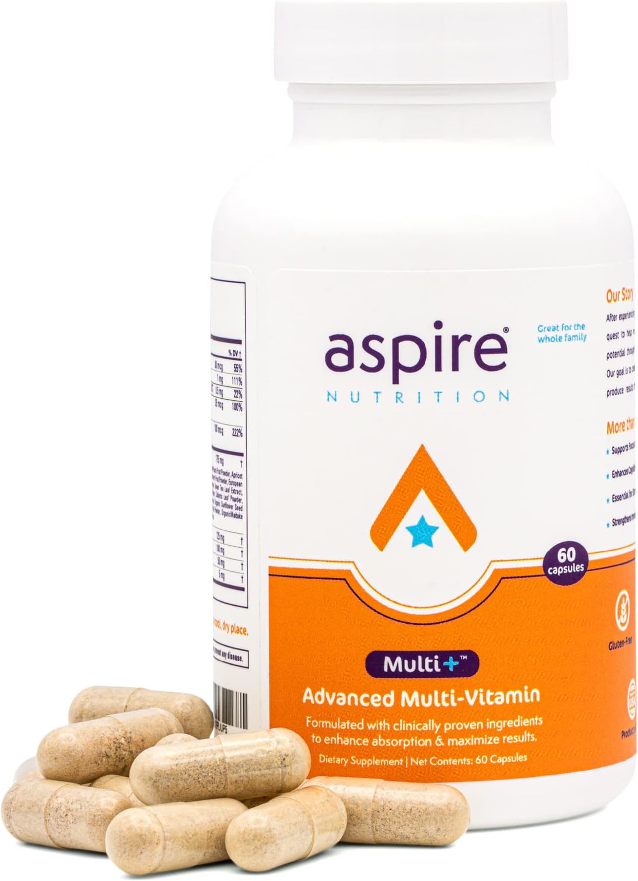Amazon.com: Aspire Multi+™ Advanced Multivitamin for Men, Women & Kids ...