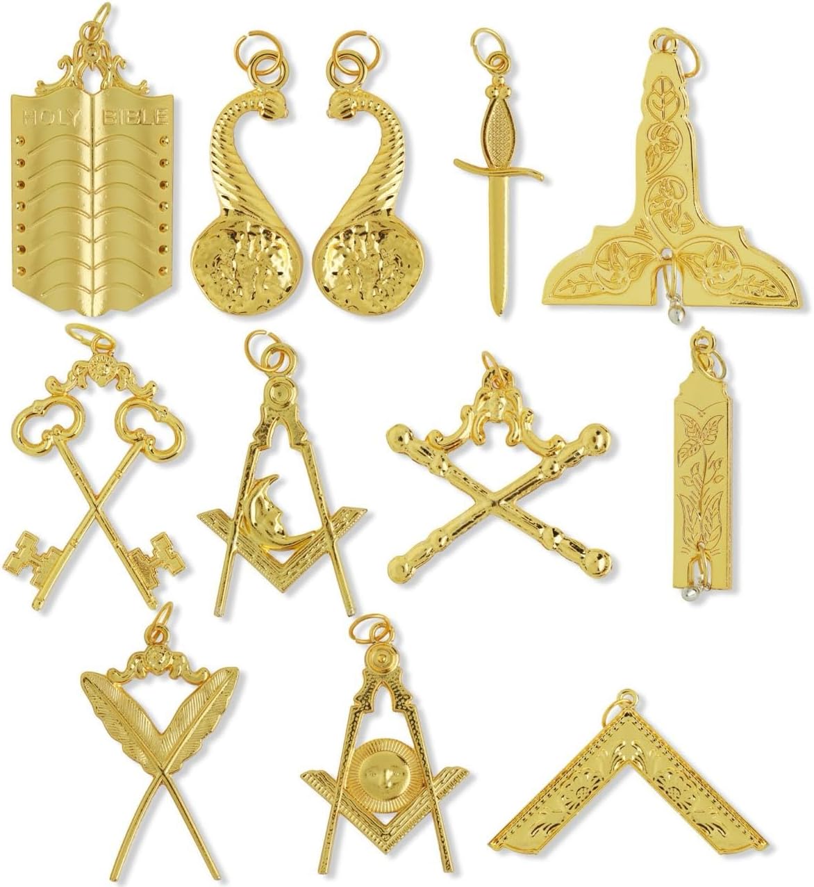 Amazon.com: JEVVY CRAFTS Masonic Blue Lodge Officer Collar Jewels (Gold ...
