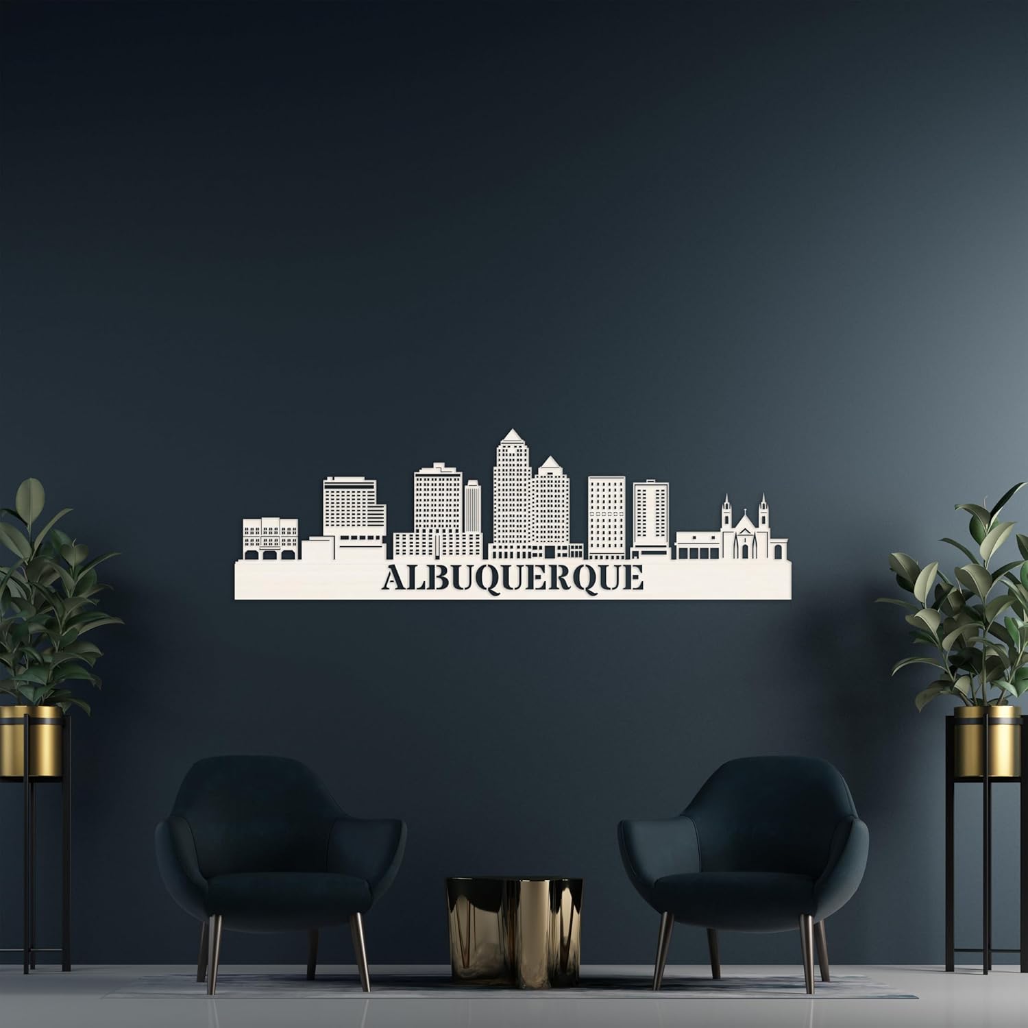 Amazon.com: Albuquerque Skyline Hanging Wall Art New Mexico Urban ...