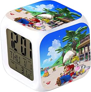 Amazon.com: R-timer Mario 7 Colors Change Digital Alarm Clock with Time ...