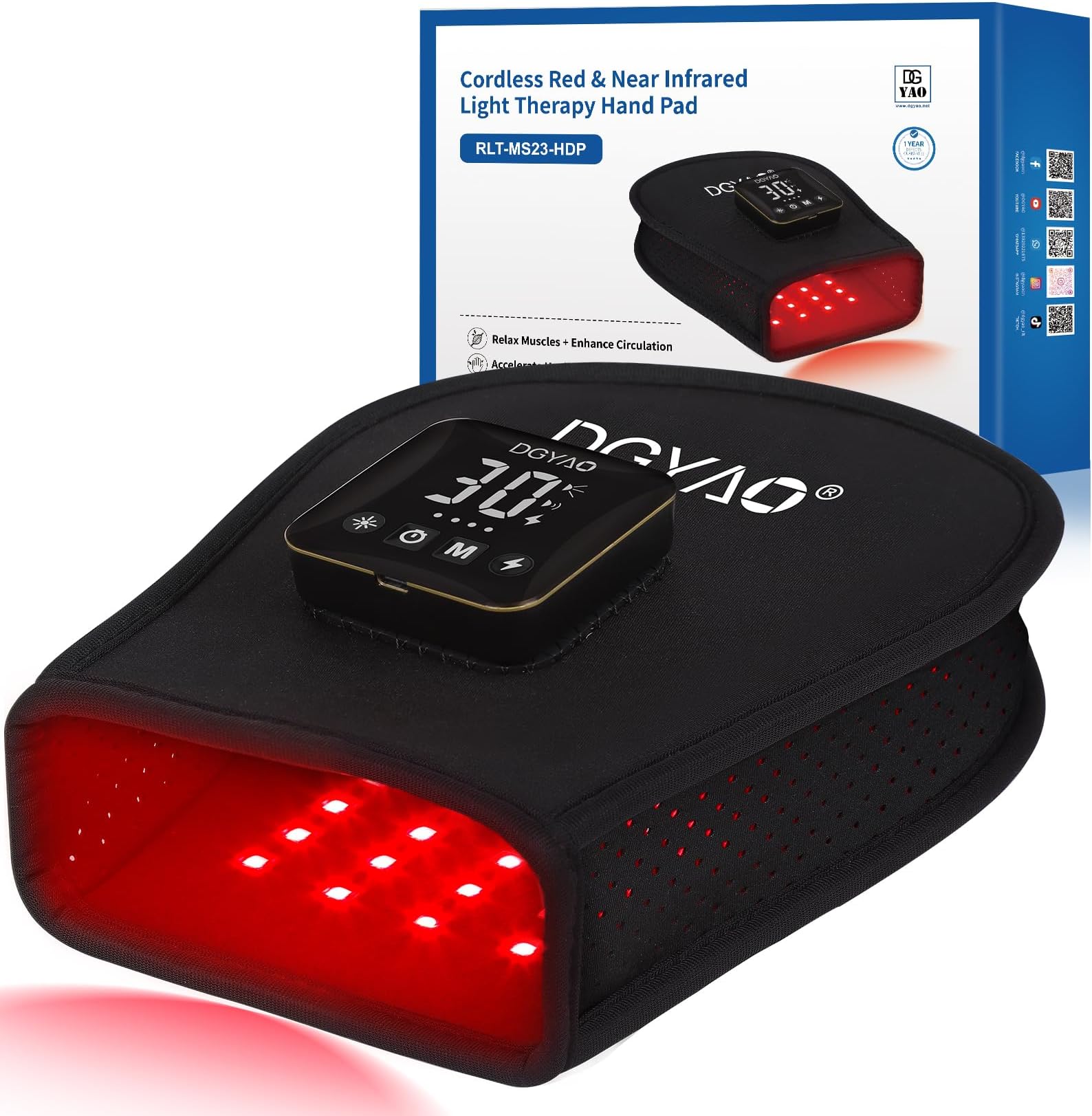 Amazon.com: DGQY Cordless Red Light Therapy for Hand 4000mAh ...