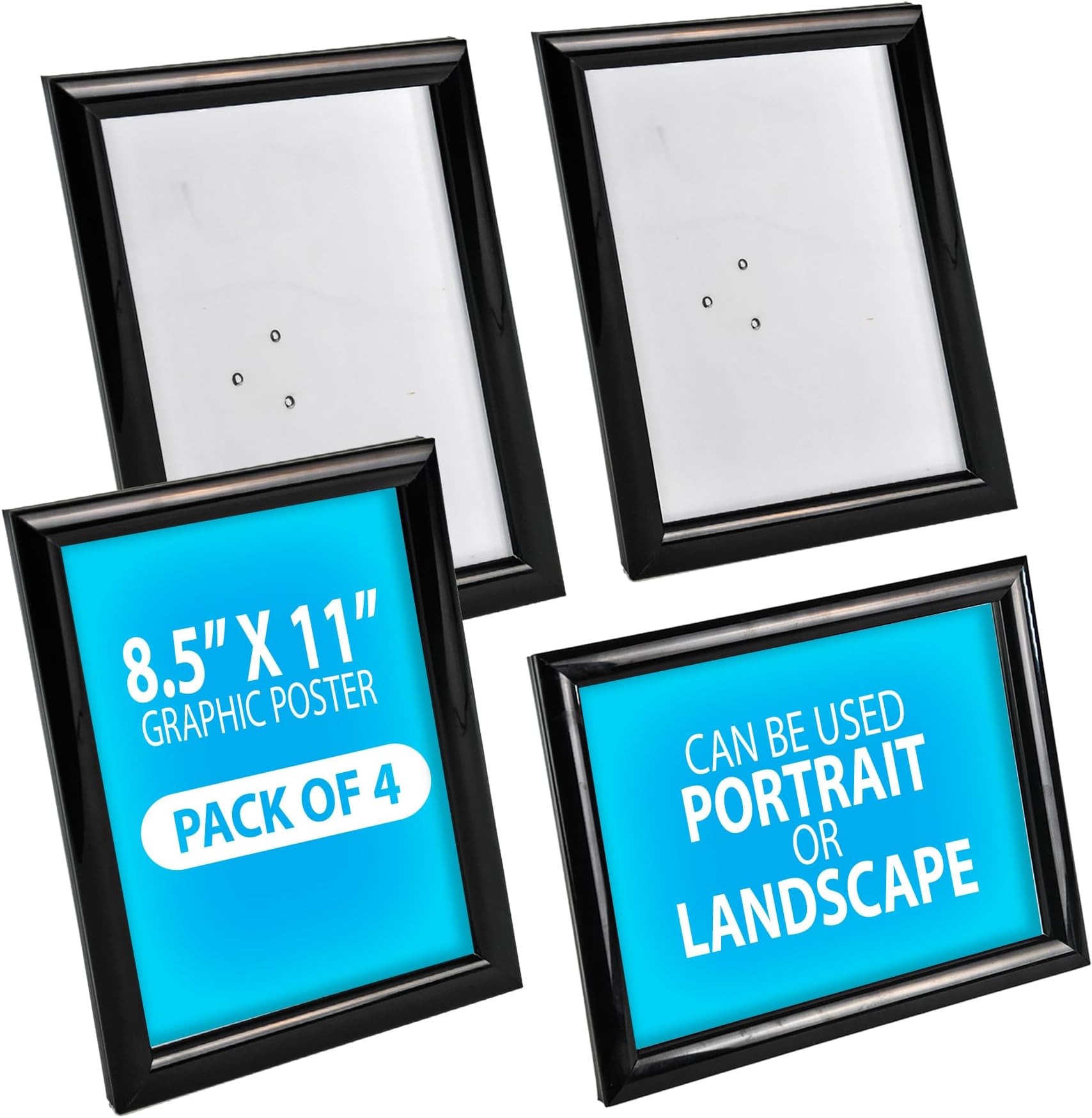 Amazon.com: Azar Displays 300336-SLV-4PK Wall Mount Plastic Snap Poster ...