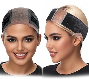 Xumann 2 Pcs Wig Cap to Hold Grip in Place, 4x5 Adjustable Non-slip ...