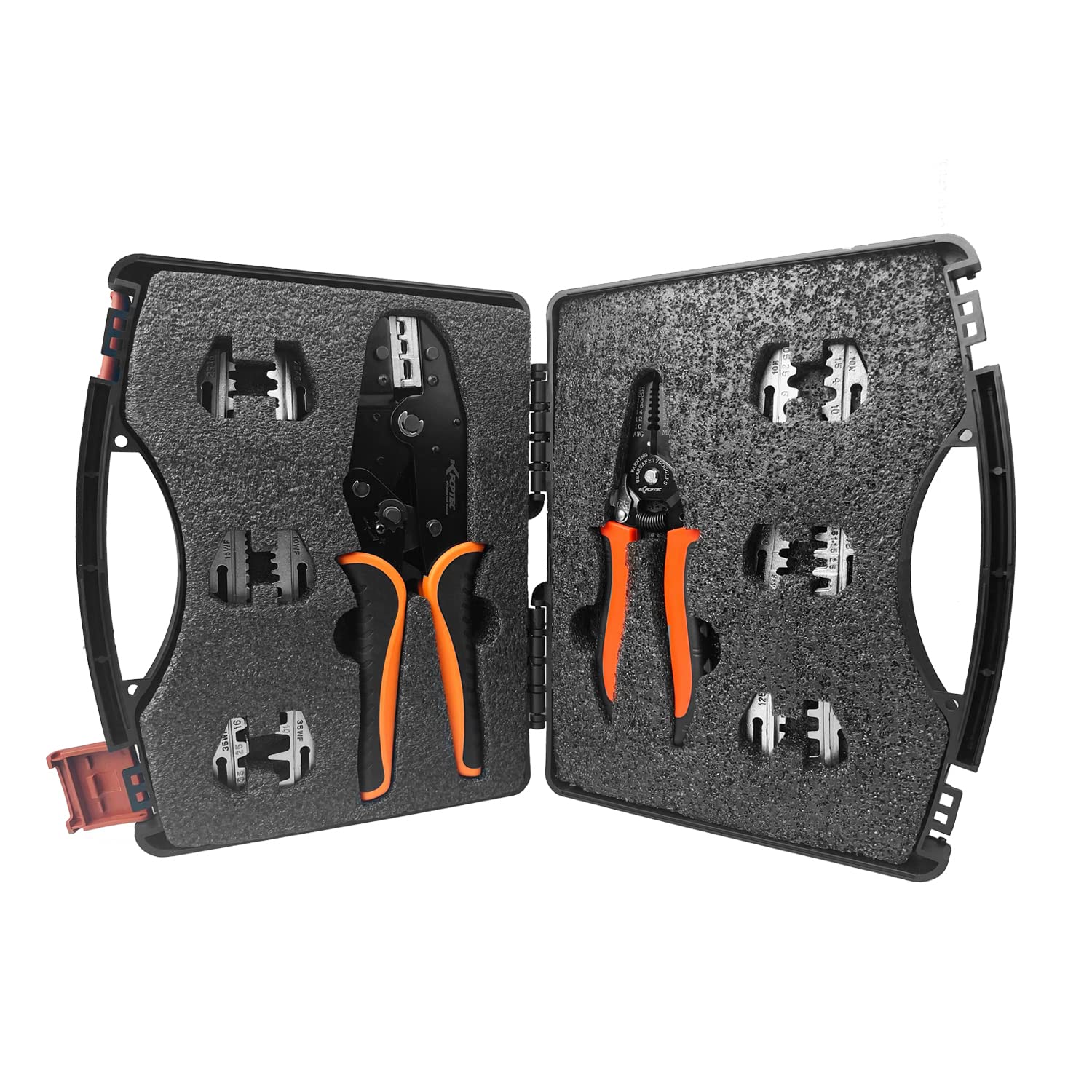 KF CPTEC Crimping Tool Set 9 PCS - Ratcheting Wire Crimper - Quick ...