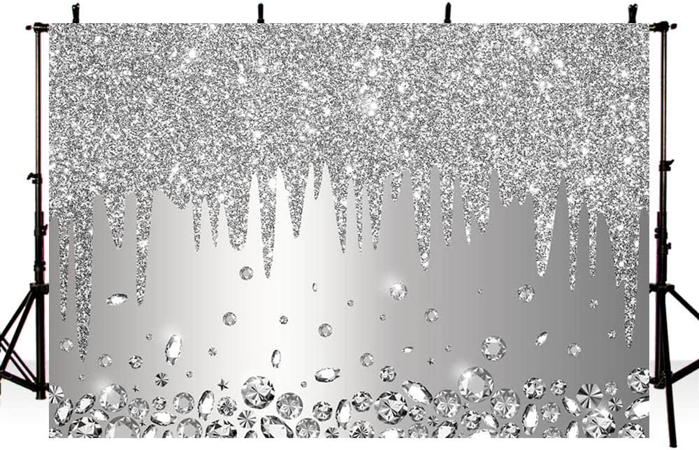 Amazon.com : ABLIN 10x7ft Silver Backdrop Dripping Glitter Crystal ...