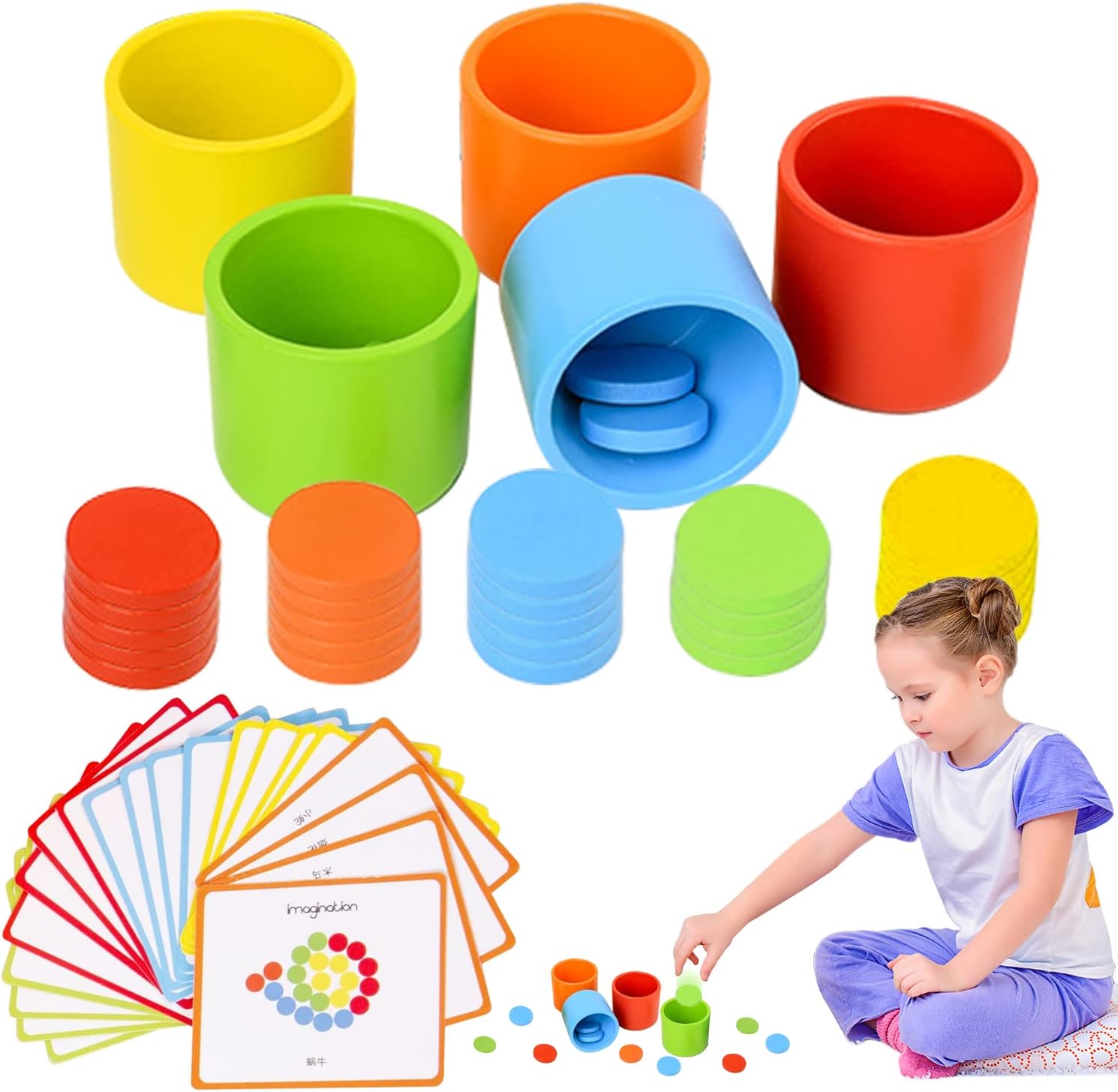 Amazon.com: Cinlilian Color Sorting Toys for Toddlers, Montessori Toys ...