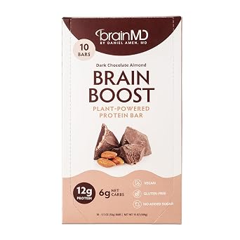 Amazon.com : BRAINMD Brain Boost, Dark Chocolate Almond - 10 Plant ...