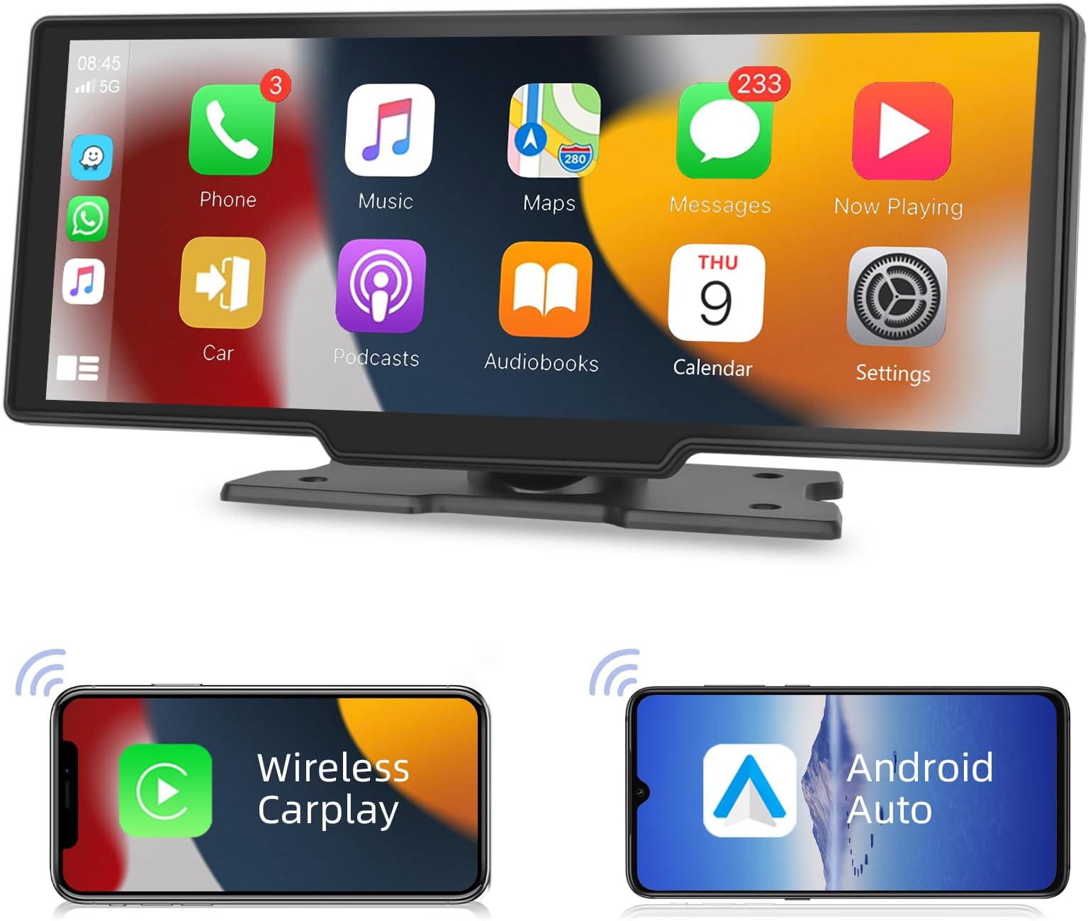 Amazon.com: METEESER Wireless Apple Carplay Portable Car Stereo Android ...