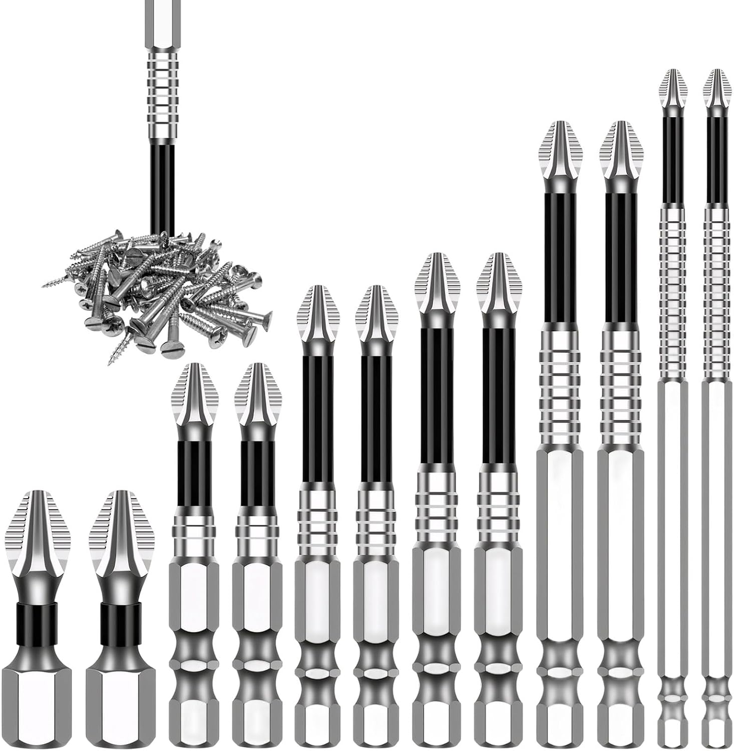 Kighdel 12pcs Magnetic Screwdriver Drill Bit Set for Impact Driver 25 ...
