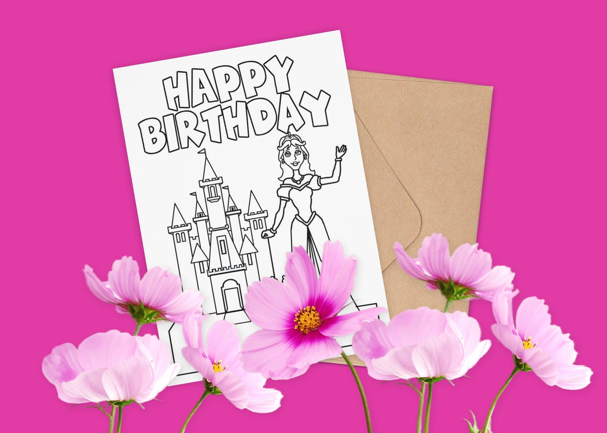 Little Princess Happy Birthday Cards To Color Personalized Birthday
