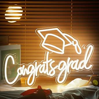 Threan Congrats Grad Neon Sign 20.8 x 12.9 Inch LED Congrats Light up ...