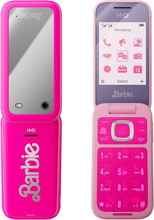 HMD Barbie Pink Mobile Flip Phone. Unlocked : Amazon.co.uk: Electronics ...