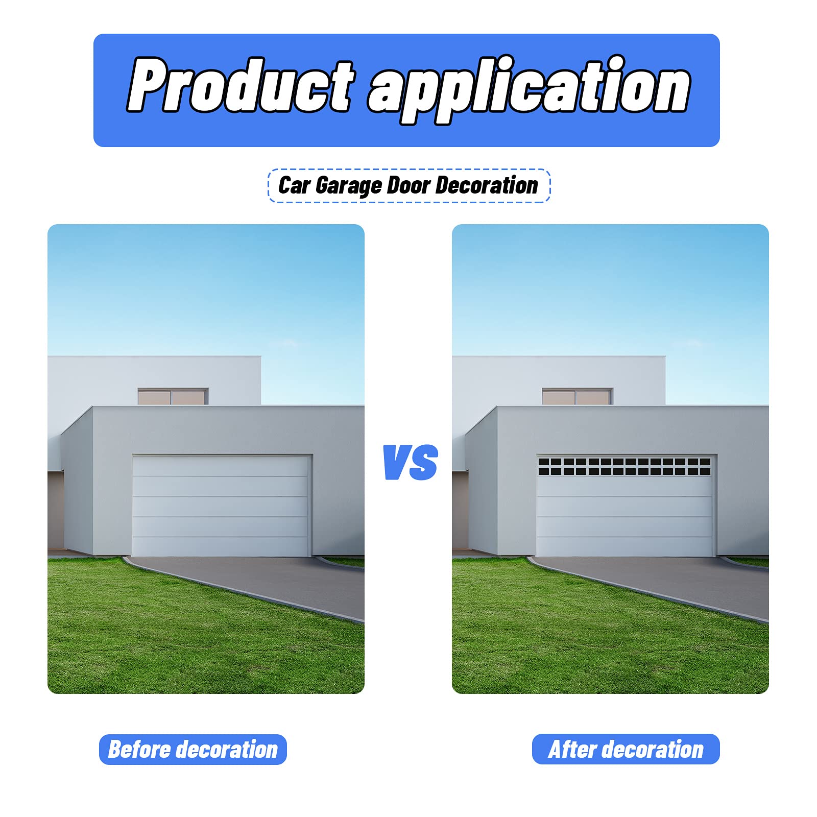 Glass Garage Door Sticker 2pcs Wooden Effect Door Sticker Adhesive