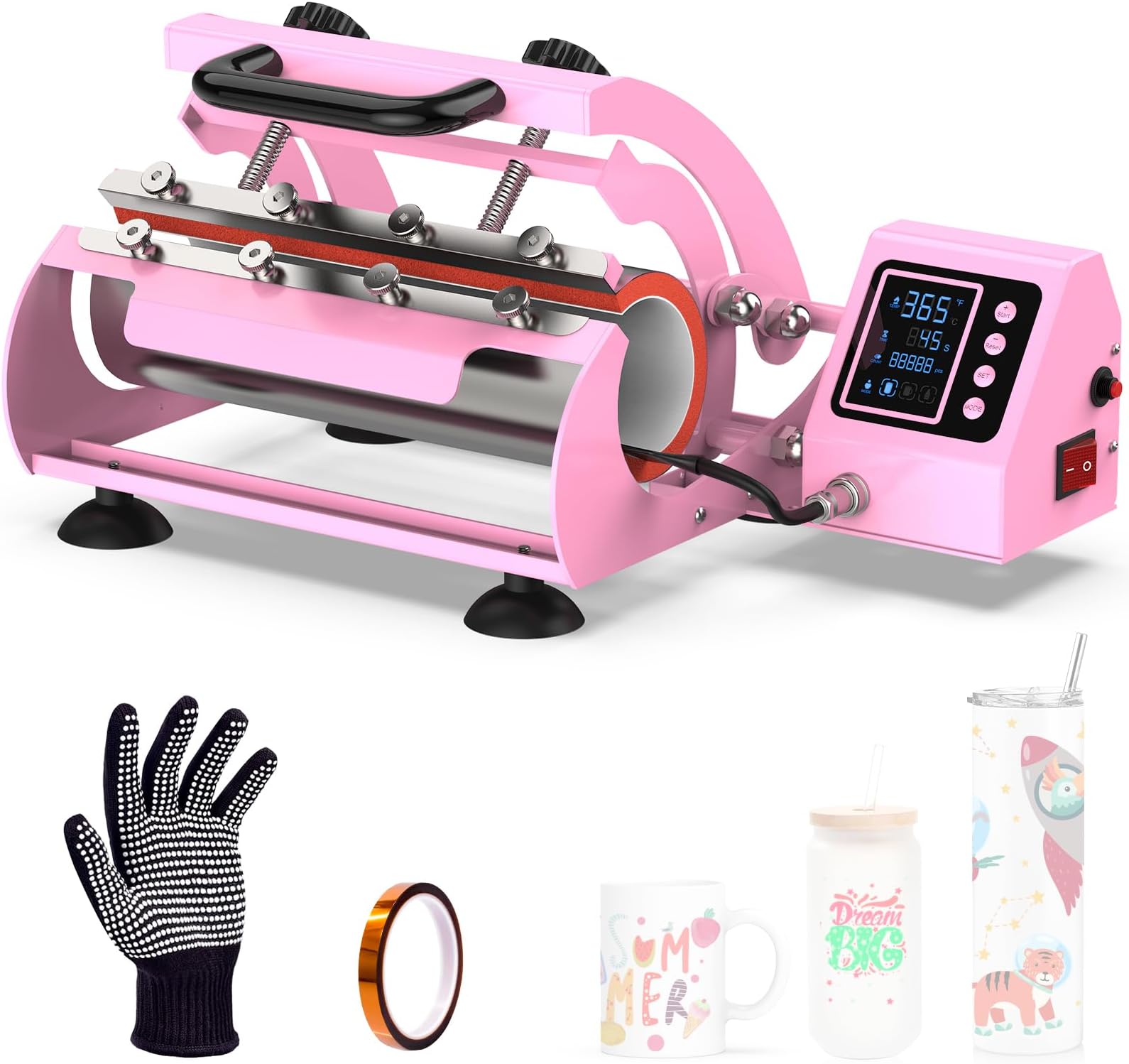 Amazon.com: Pro 20 and 30 OZ Tumbler Heat Press Machine, Tumbler Press Fits 16 OZ 20 OZ 30 OZ ...