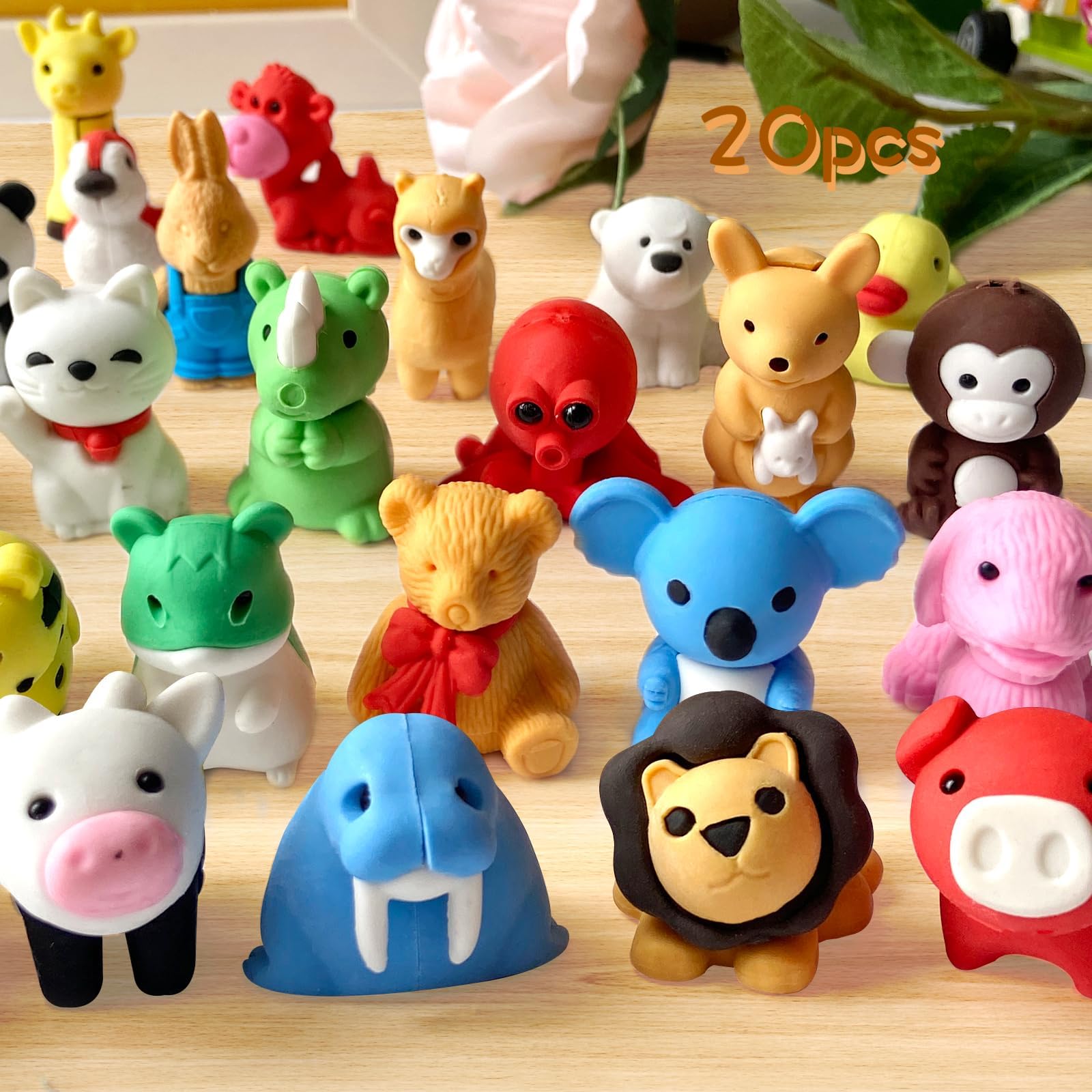 Amazon.com: GOMIMEOR Animal Erasers for Kids Desk Pets 35 Pack Cute ...
