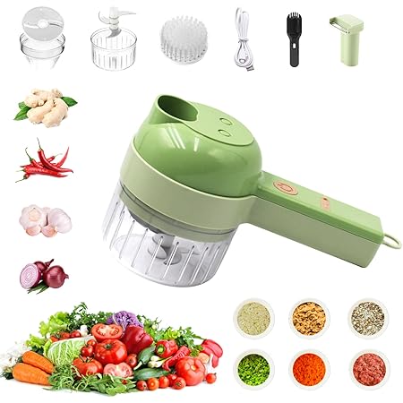 Amazon.com: 4 in 1 Portable Electric Vegetable Cutter Set,Wireless Food ...