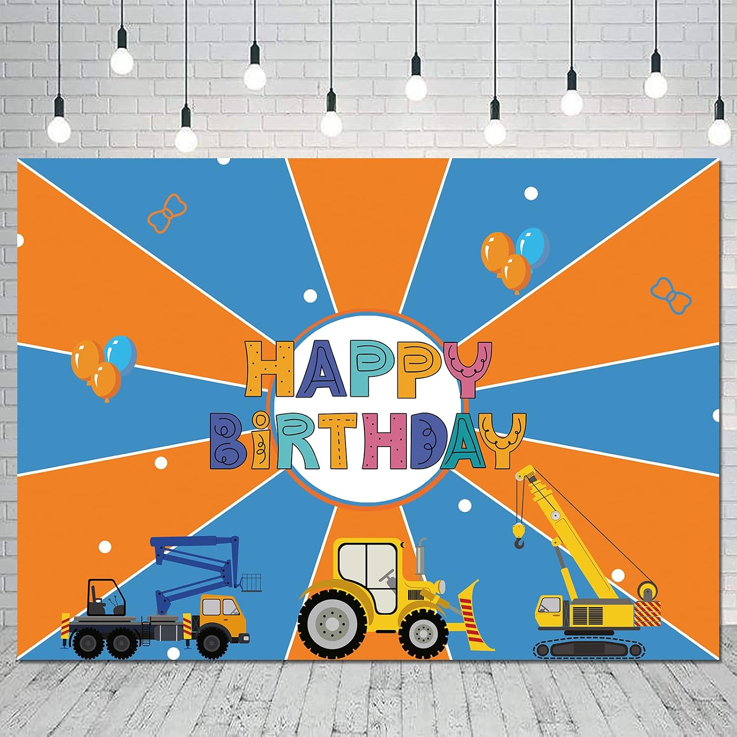 Amazon.com : Construction Theme Birthday Party Backdrop Balloon ...