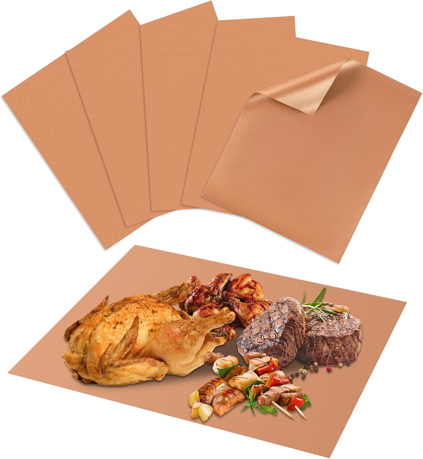 Amazon.com: Eisinly Grill Mats for Outdoor Grill, Set of 6 Reusable ...