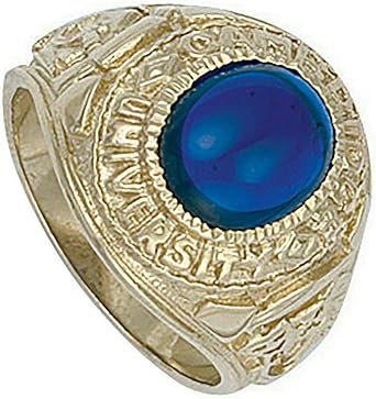 Heavy Gold College Ring Graduation University Men's Blue Stone Solid 9 ...