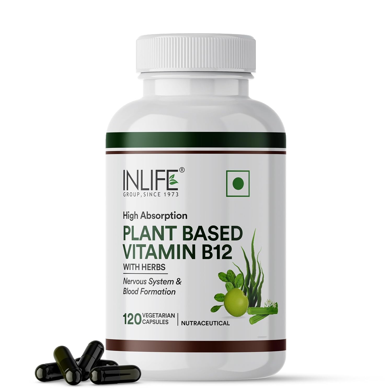 INLIFE Plant Based Vitamin B12 Supplements for Men & Women | Supports ...