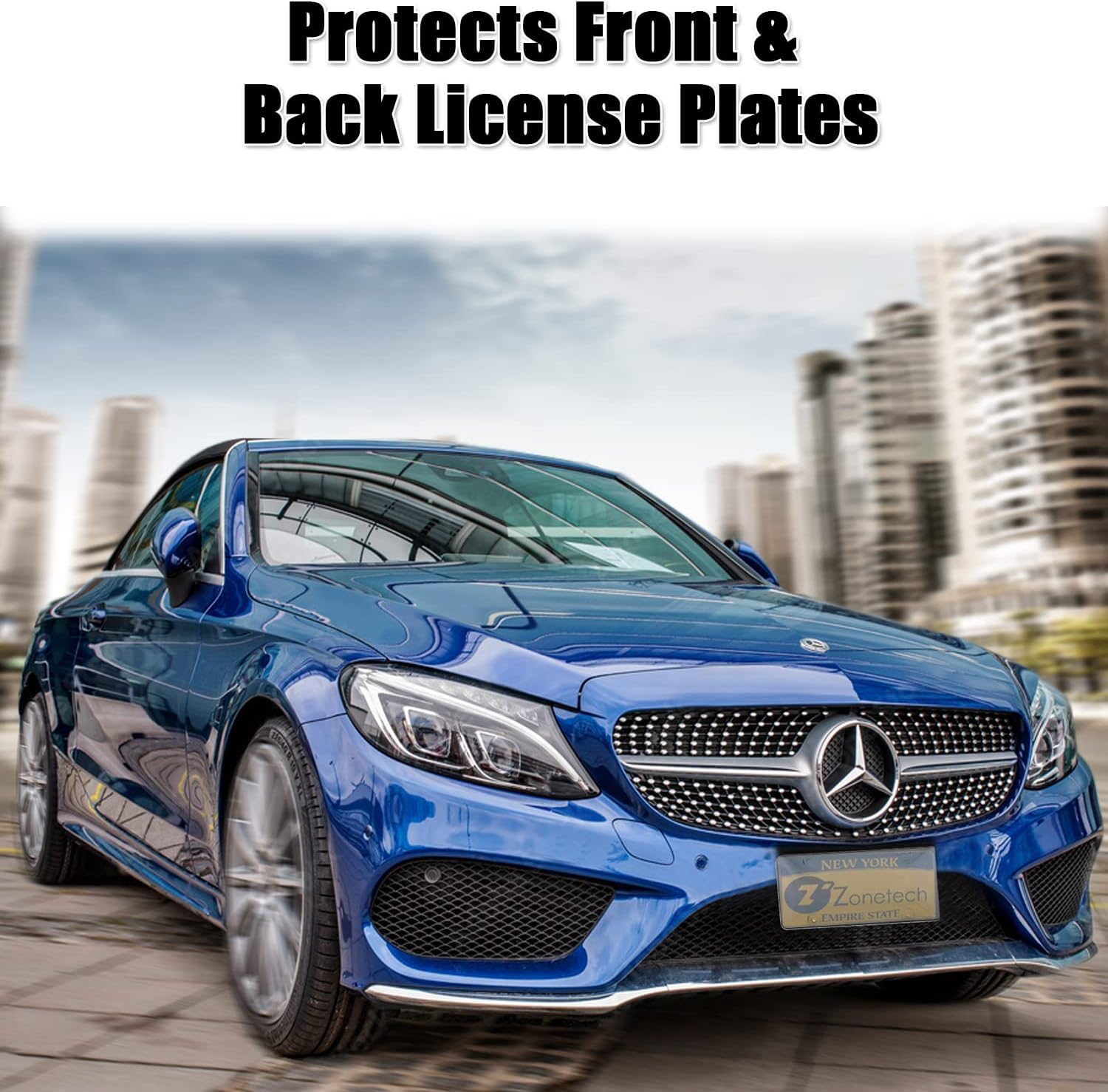 Snapklik.com : Zone Tech Clear License Plate Cover Frame Bubble Shields ...