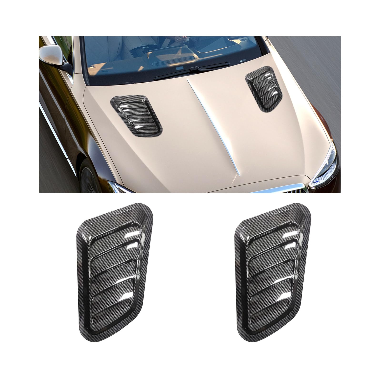 Amazon.com: Dickno 2PCS Car Hood Air Vent Cover, Universal Automotive ...