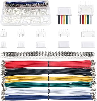 Lyeteung 420 PCS 2.54mm JST-XH Connector Kit, JST-XH 2/3/4/5/6 Pin Housing Female and Male ...