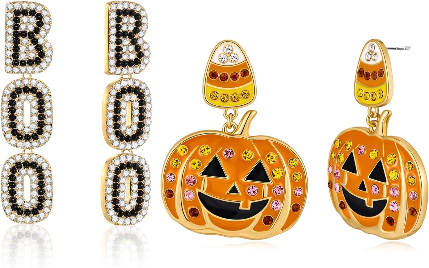 Amazon.com: CLASSYZINT Halloween Earrings for Women BOO Earrings and ...