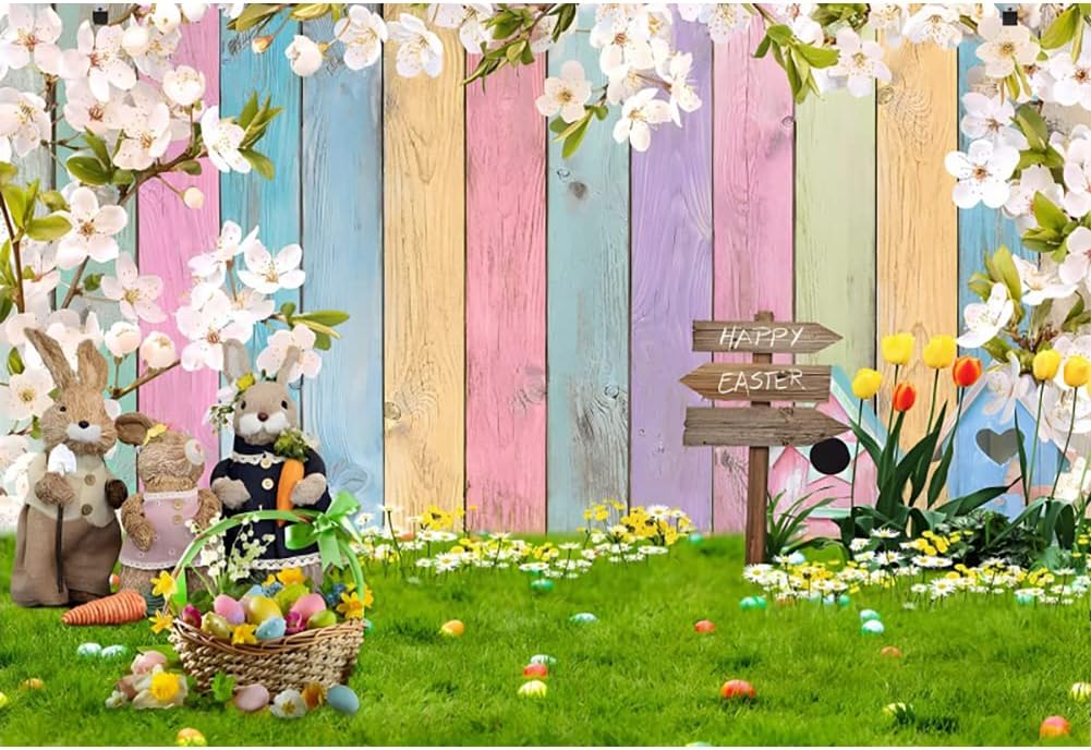 Amazon.com : Easter Backdrop 10x8ft Kids Easter Party Backdrop Spring ...