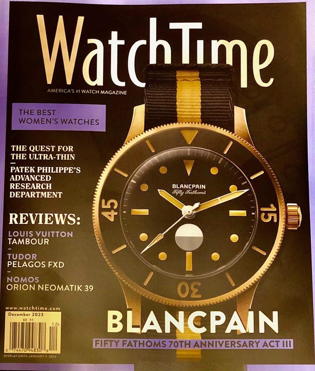 Watchtime Magazine December 2023, Blancpain Cover: Watchtime Magazine ...