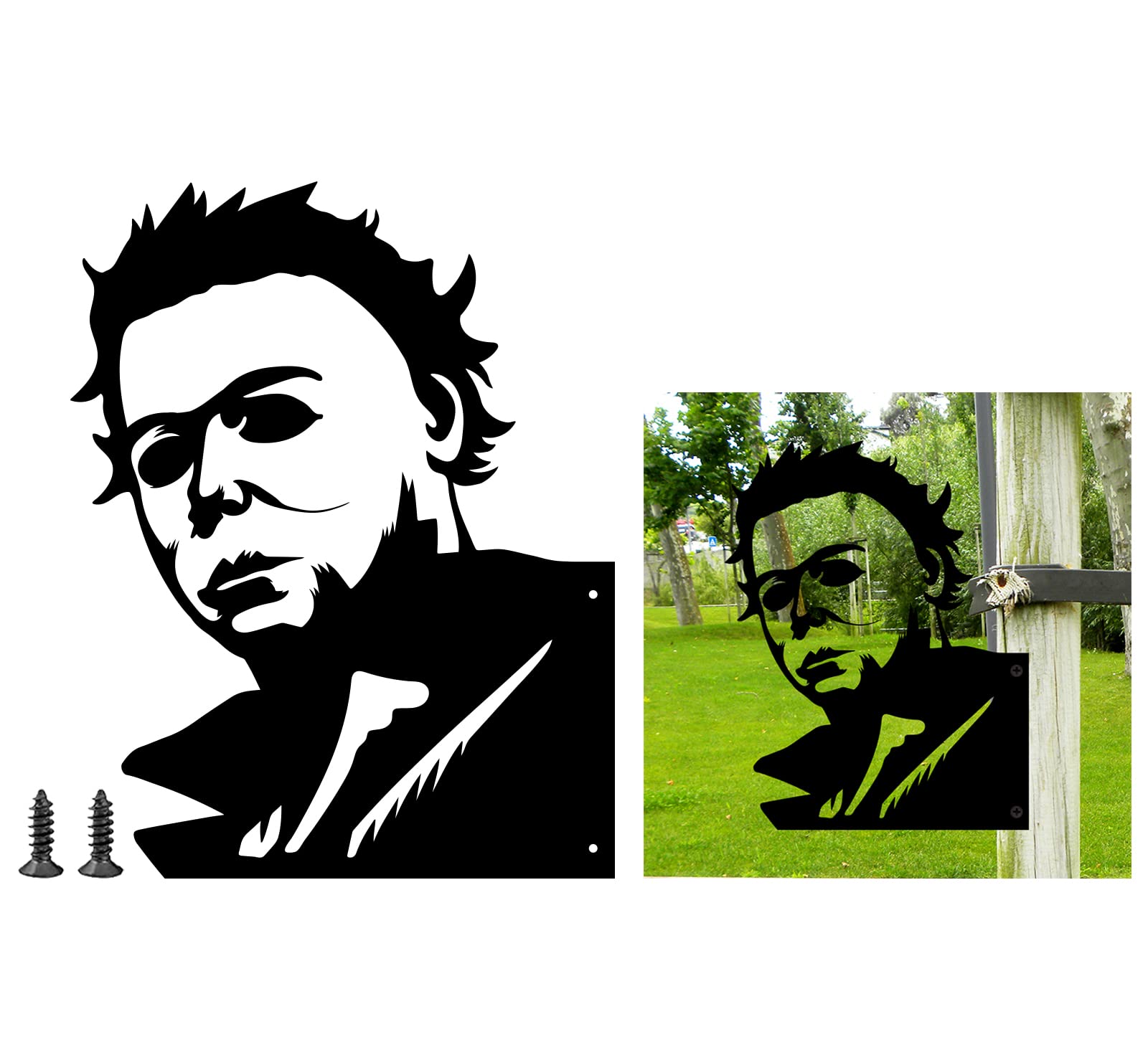 Whaline Metal Halloween Yard Sign Decoration Horror Movie Character ...