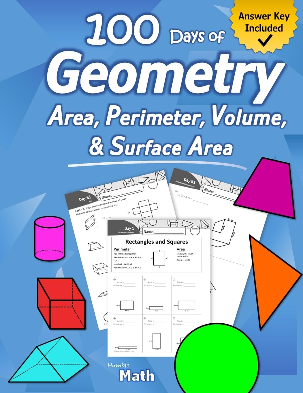 Amazon.com: Humble Math - Area, Perimeter, Volume, & Surface Area ...