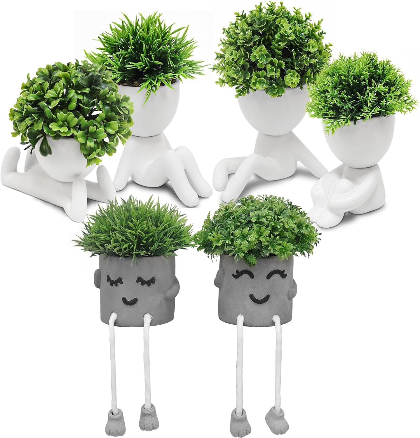 Amazon.com: MAKHOT Cute Fake Plants,Artificial Plants in Pots, Small ...
