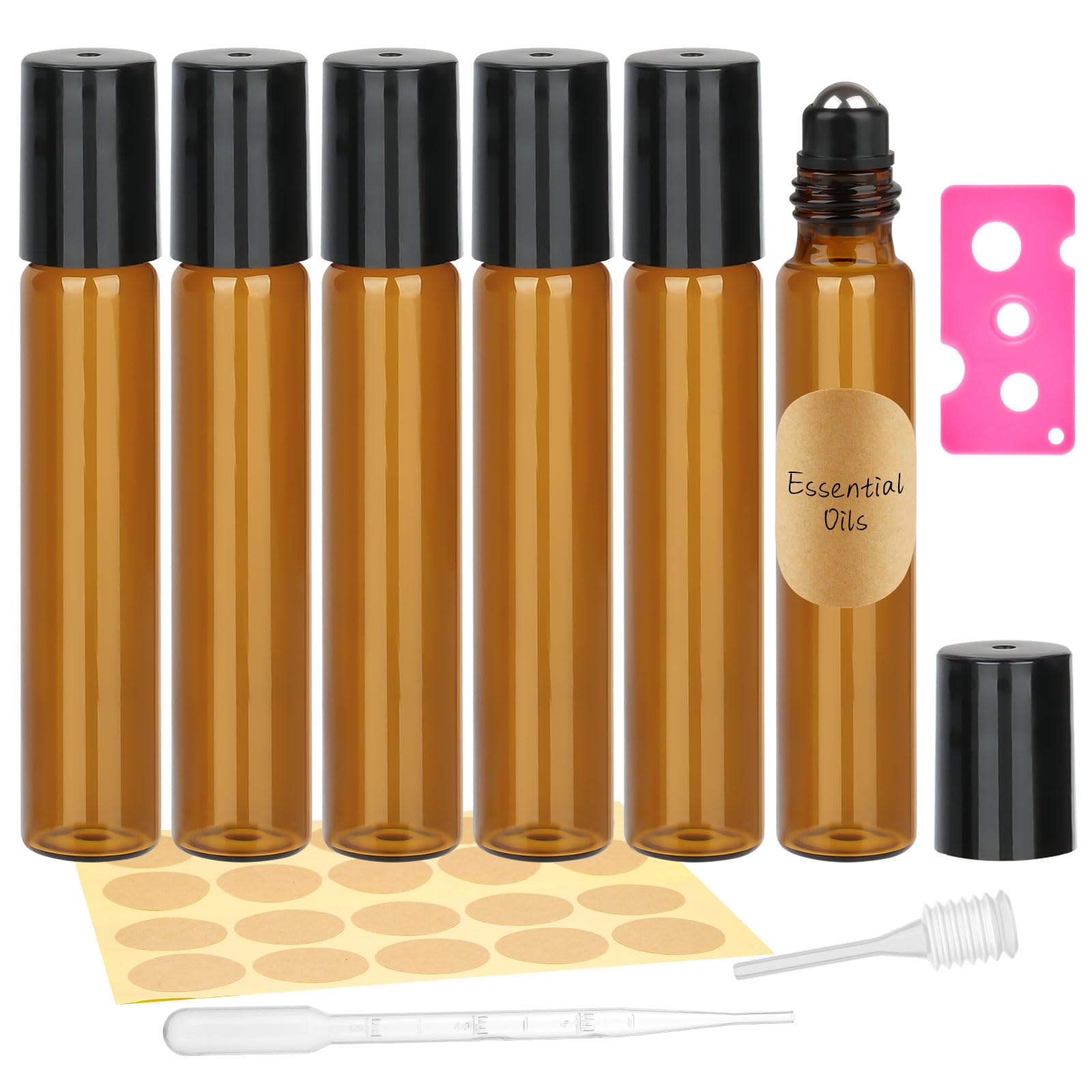 Maxmoc Essential Oils Roller Bottles, Glass Roll on Bottles with ...