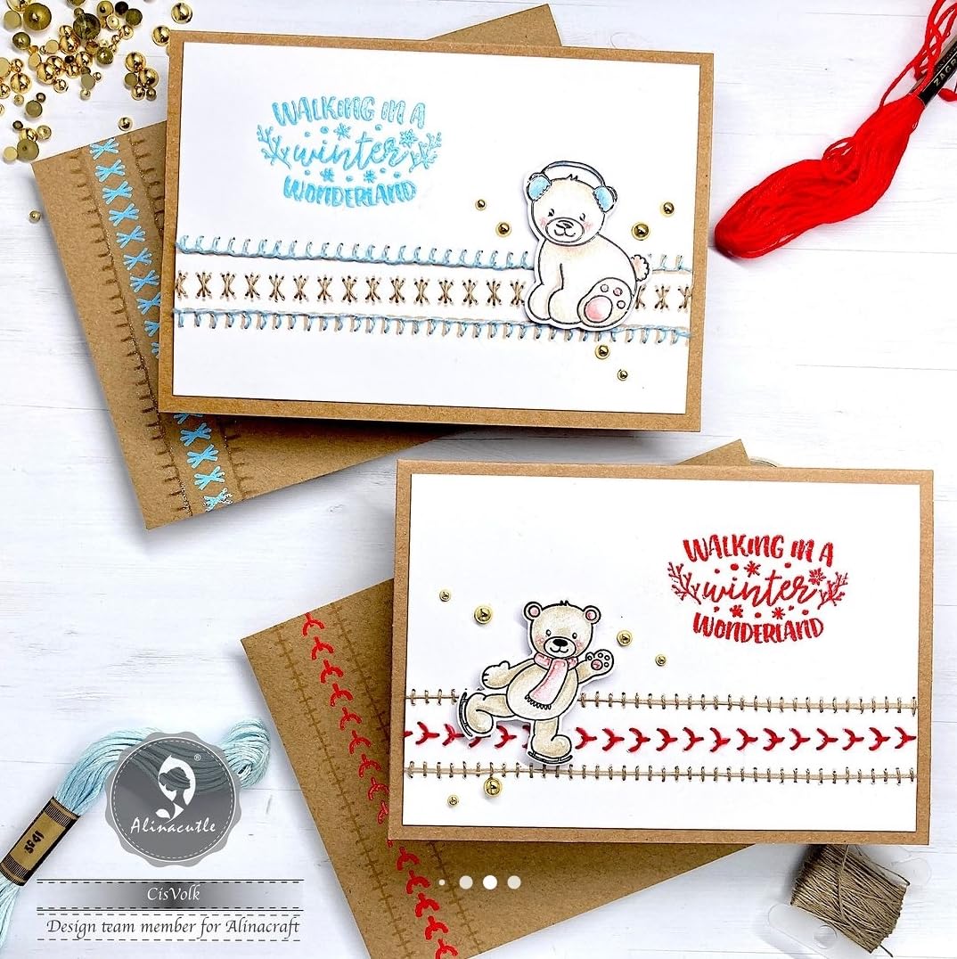 Snapklik.com : Alinacutle Stitch Border Stamp Craft Clear Stamps