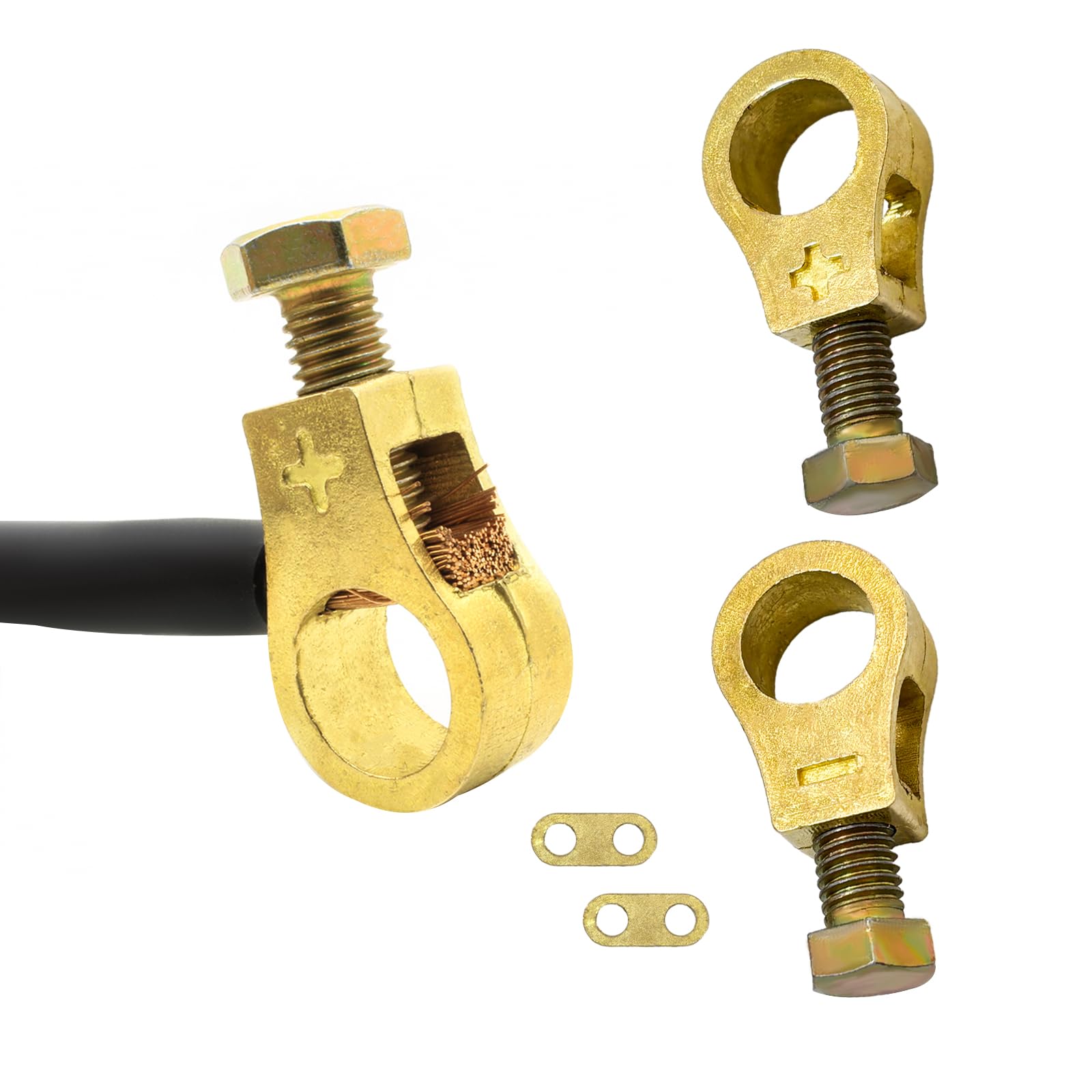 Amazon.com: Suvnie 2 PCS Car Battery Terminal Connector Clamps, Pure ...