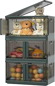 HAIXIN Set Da 3 Contenitori Plastica con Coperchio, 72L Scatole per Armadio salvaspazio ...