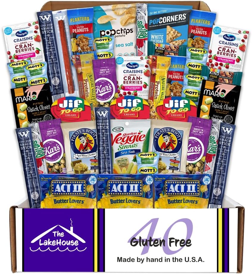 Amazon.com : Gluten Free Snacks for Adults Kids - 40 Count Healthy ...