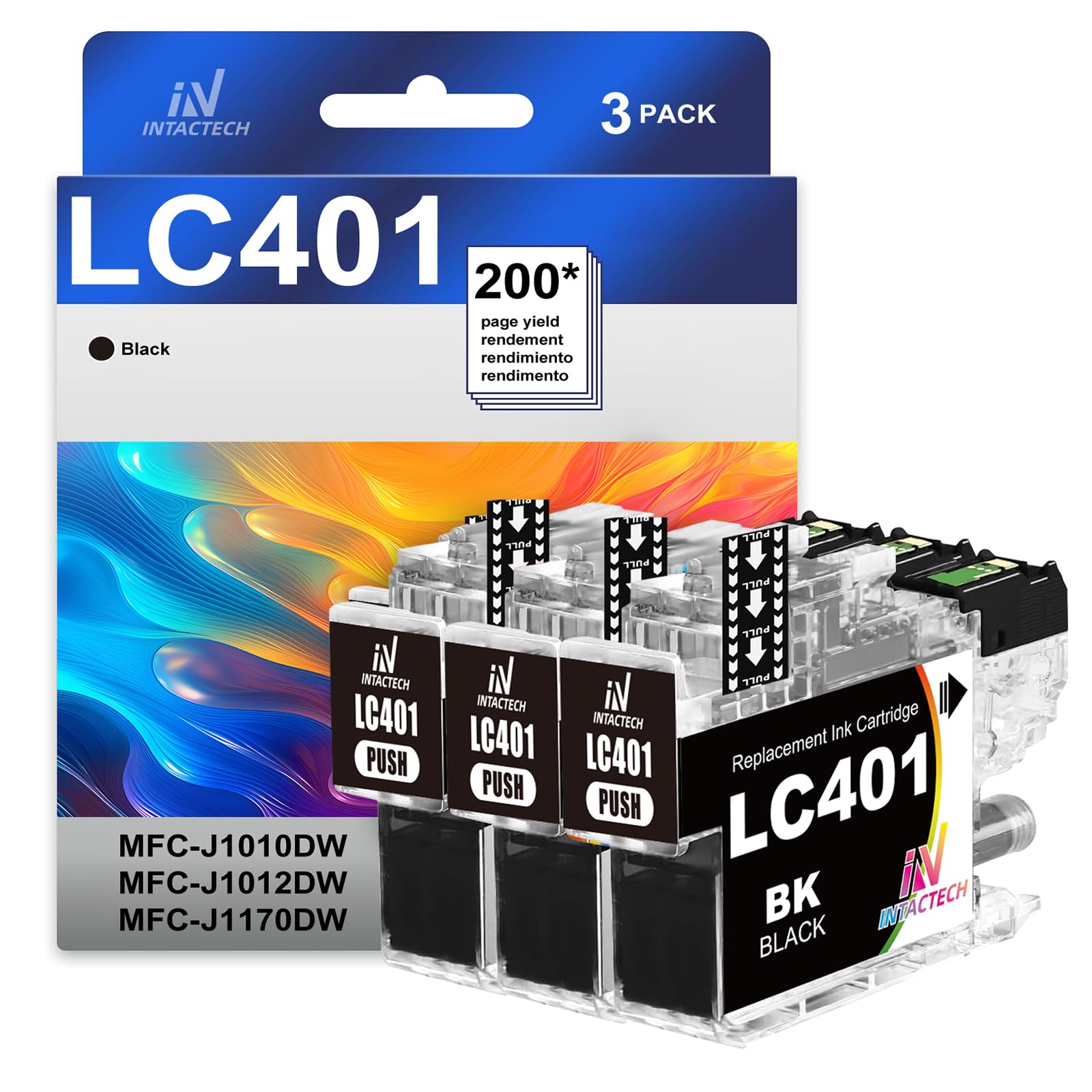 LC401BK LC401 Black Ink Cartridges Replacement for Brother LC-401 BK ...