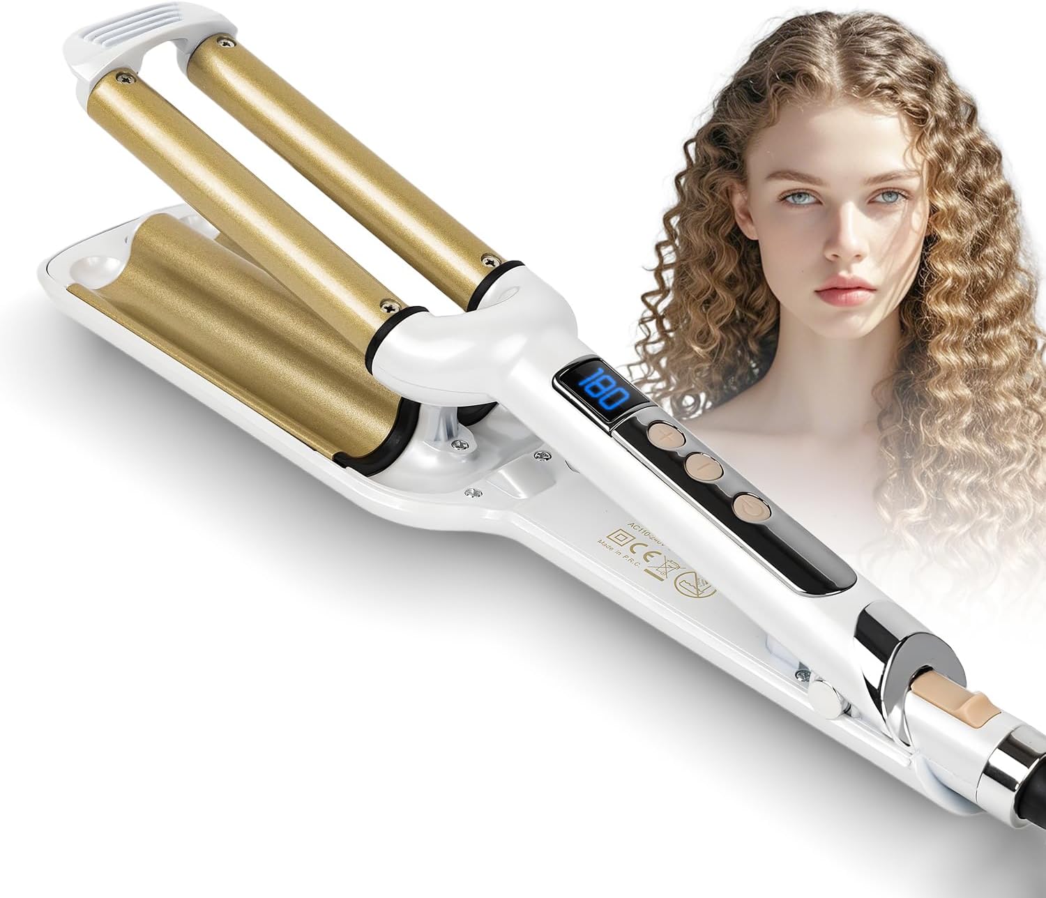 Amazon.com: Hair Crimper Wave Iron Hair Waver 3/4 Inch, 3 Barrel ...