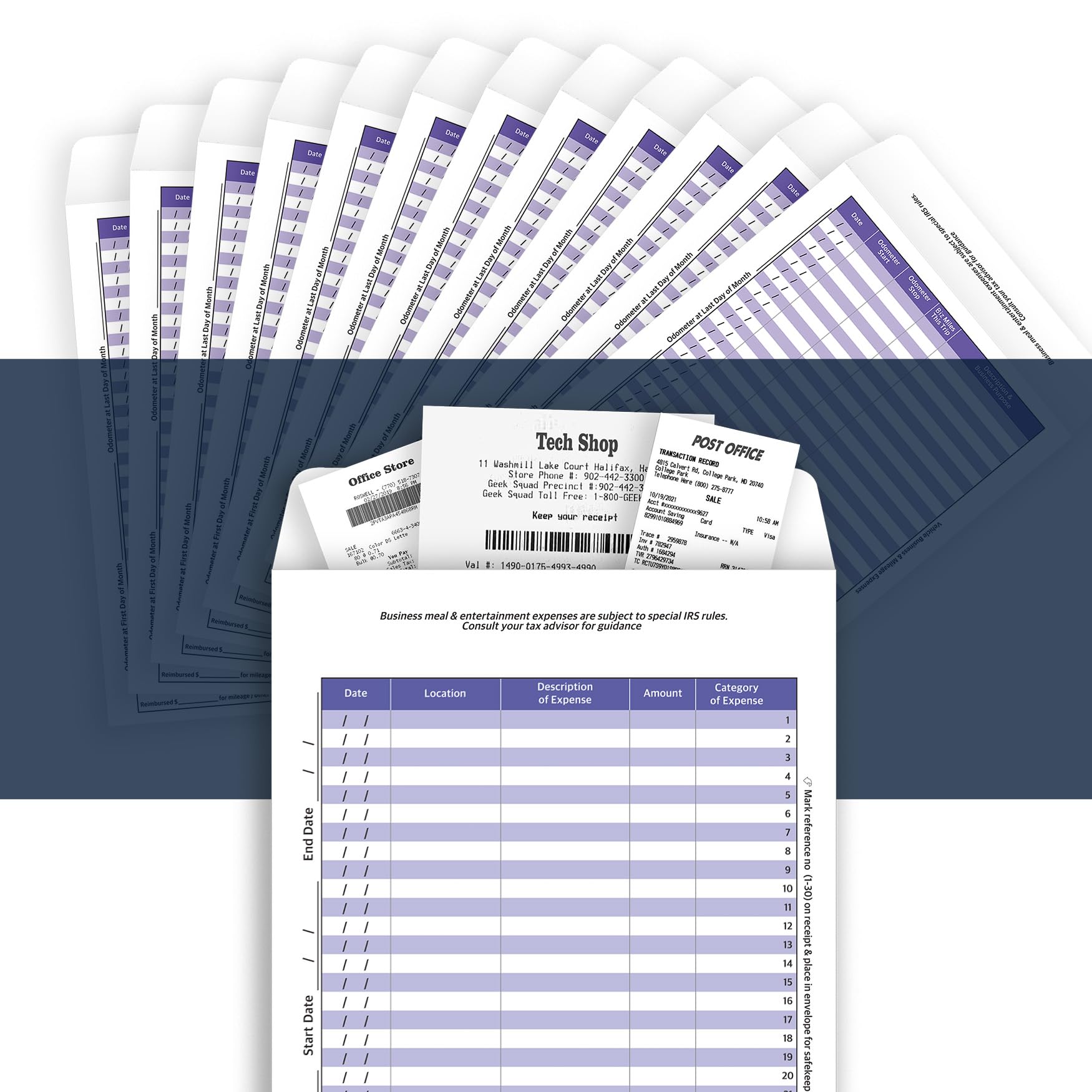 Amazon.com : 12 Set Receipts Organizer & Expense Envelope, Business ...